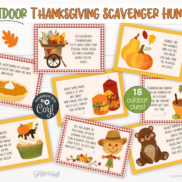 Thanksgiving Treasure Hunt Clues - Etsy