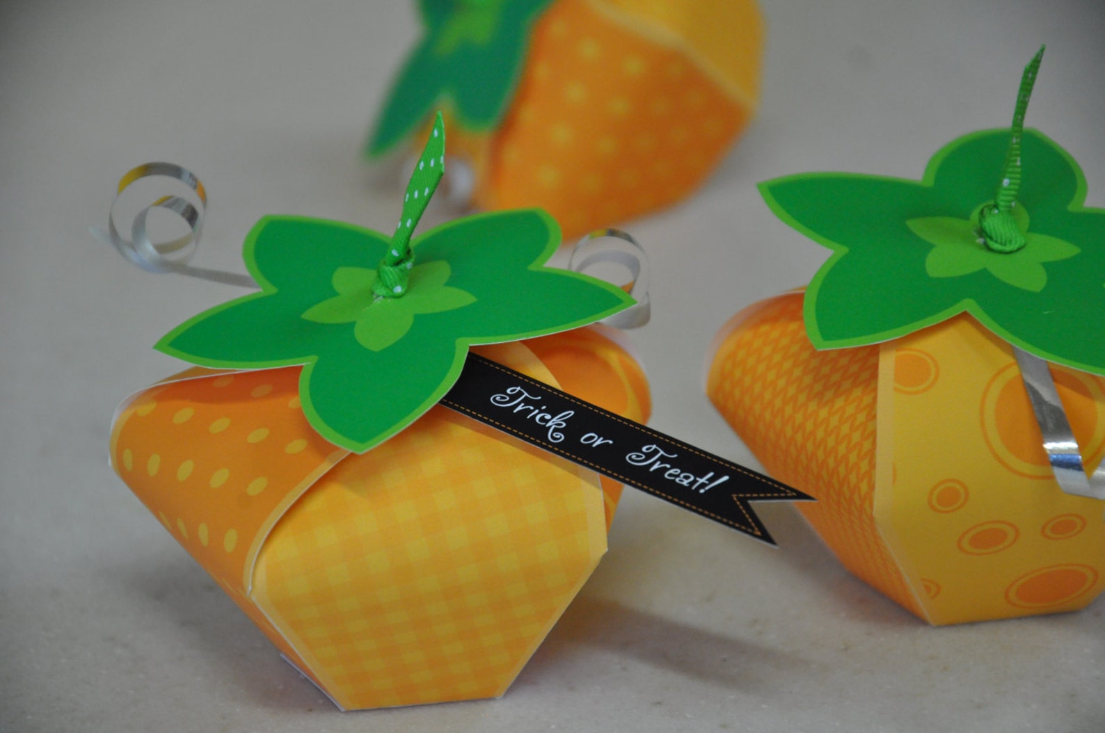 Halloween Party Pumpkin Favor Box / Treat Box PDF Printable Template ...