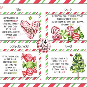 Teen Christmas Tricky Scavenger Hunt Riddles, Candy Cane Treasure Hunt ...