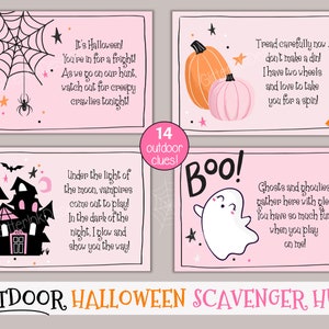 Pink Halloween Outdoor Scavenger Hunt / Kids Halloween Treasure Hunt ...