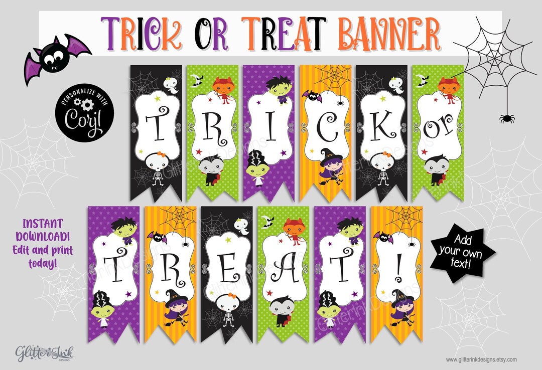 Halloween Banner / Halloween Printable Trick or Treat Banner ...