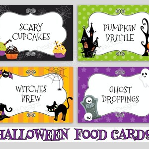 Halloween Party Food Tent Cards / Halloween Printable Treat | Etsy