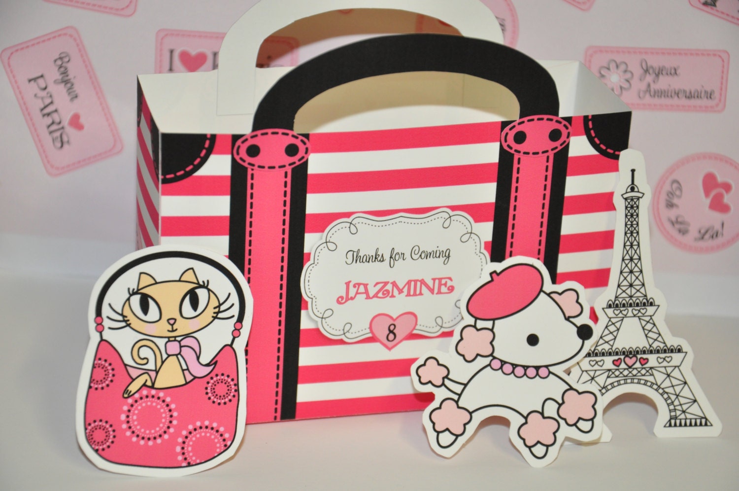 Paris Theme Party Suitcase Favor Box / Paris Party Favors / Poodle in ...