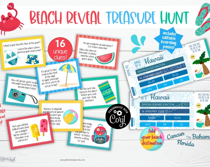 Beach Scavenger Hunt Sea Shell Scavenger Hunt for Kids Beach Activity ...