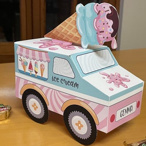 Ice Cream Truck Favor Box Printable Party Favors, Two Sweet Birthday ...