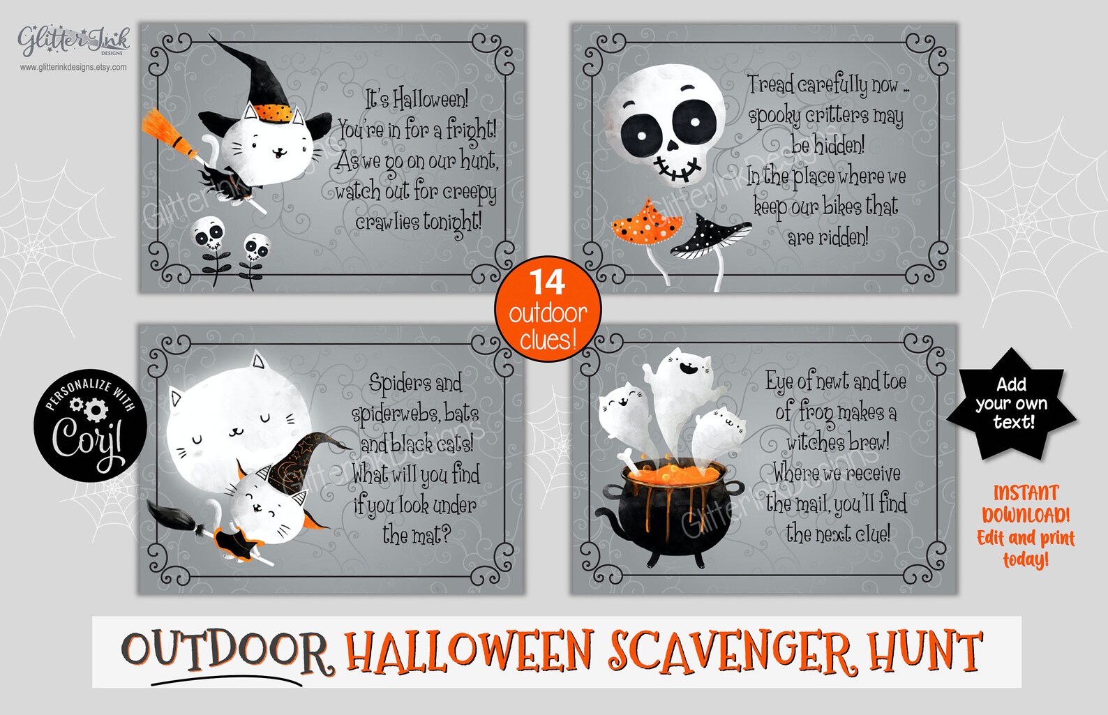Outdoor Halloween Scavenger Hunt / Kids Halloween Treasure Hunt Clues ...