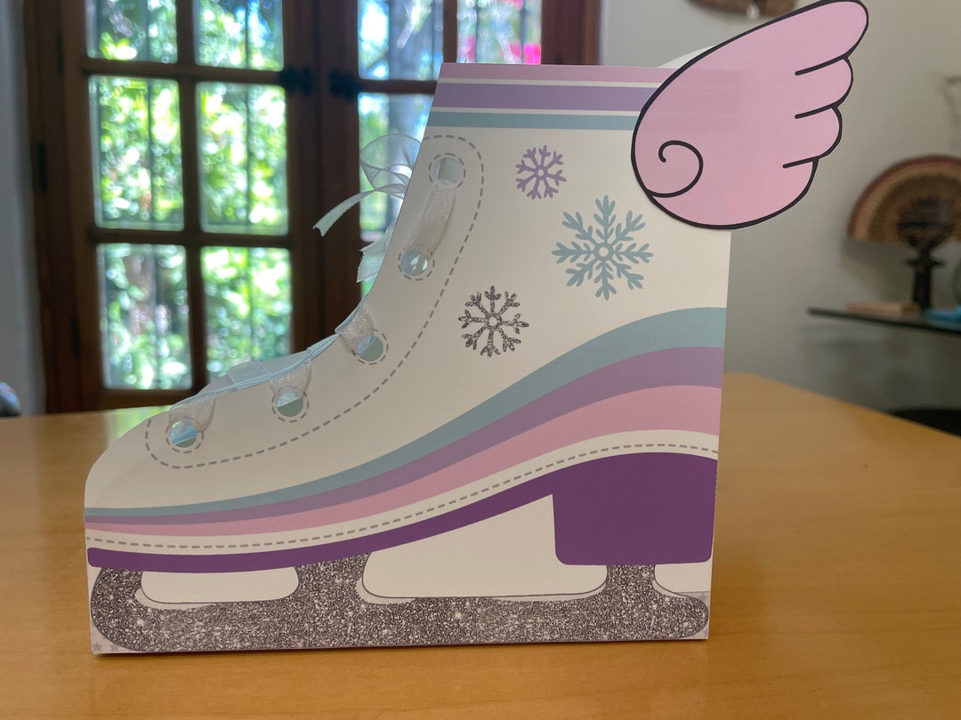 Ice Skate Birthday Printable Favor Box, Skating Party Favors Editable ...