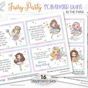 Playground Fairy Scavenger Hunt / Fairy Party Kids Treasure Hunt Clues ...