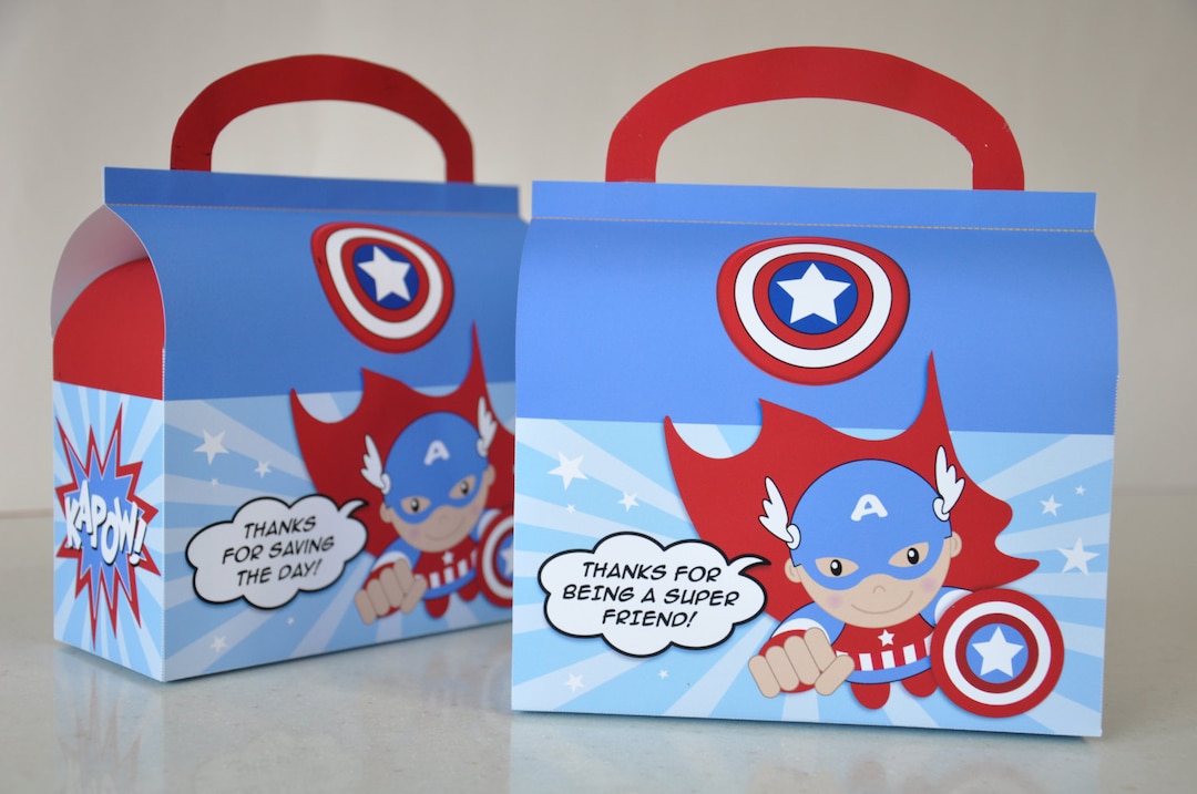 Flying Super Hero Printable Favor Box for Birthday Party - Digital PDF ...