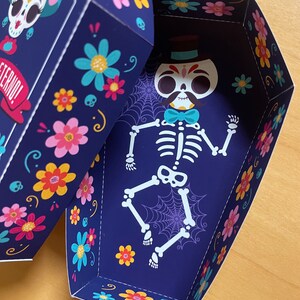 Day of the Dead Coffin Treat Box, Día De Los Muertos Sugar Skull Party ...