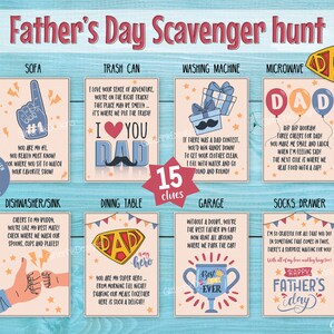 Father's Day Scavenger Hunt / Best Dad Ever Treasure Hunt Clues / Super ...