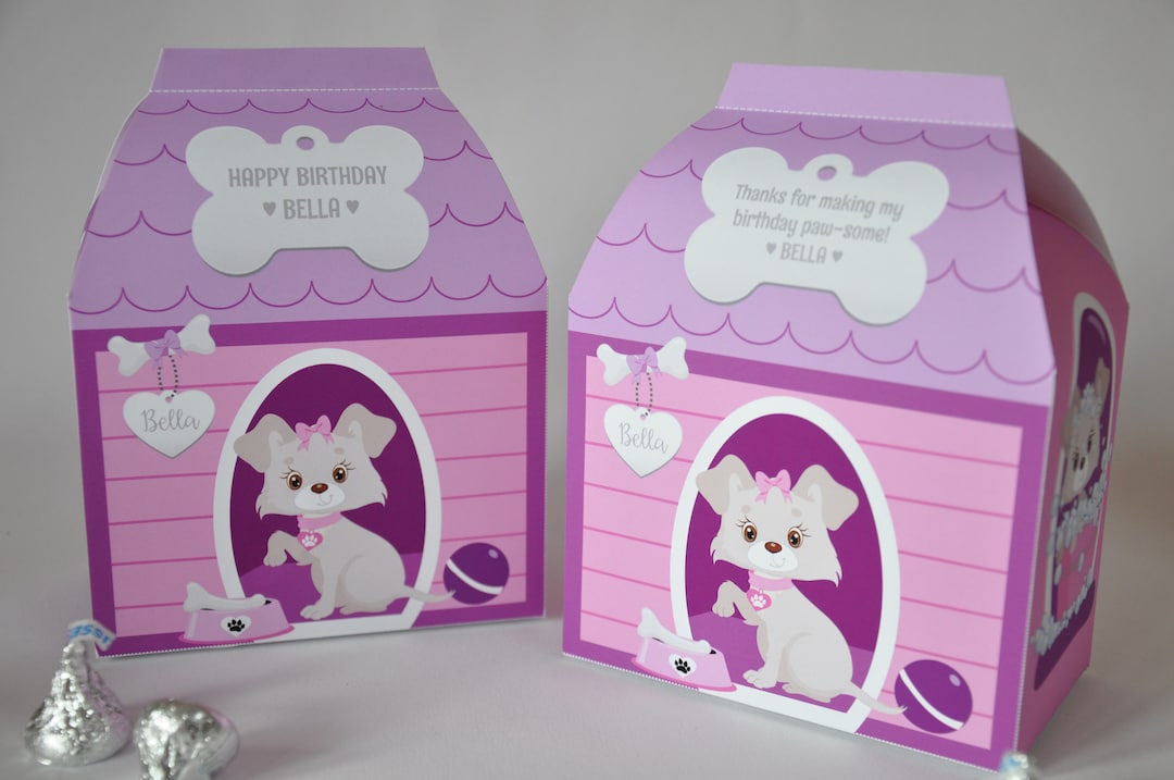 Puppy Dog Birthday Party Printable Dog House Favor Box / Dog Spa Party ...