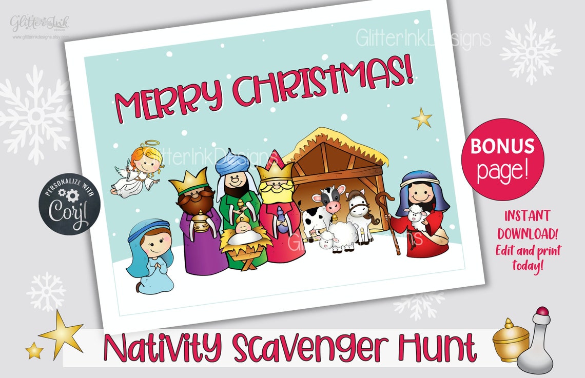 Nativity Scene Christmas Scavenger Hunt Clue Cards / Christmas - Etsy