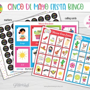 Cinco De Mayo Bingo / Mexican Fiesta Printable Party Game / Loteria ...