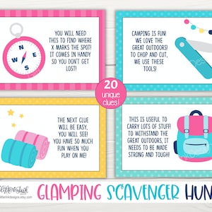 Glamping Party Scavenger Hunt / Camping Printables Outdoor Activities ...