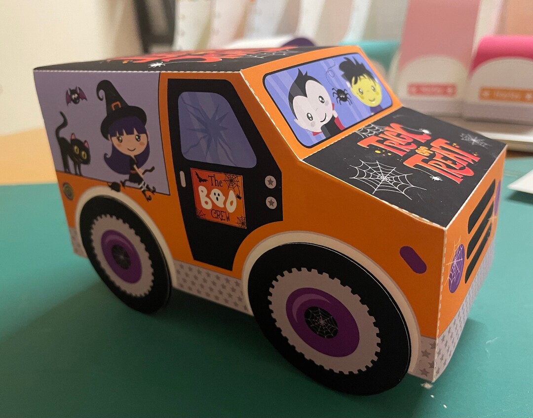 Halloween Monster Truck Printable Favor Box, Trick or Treat Party ...
