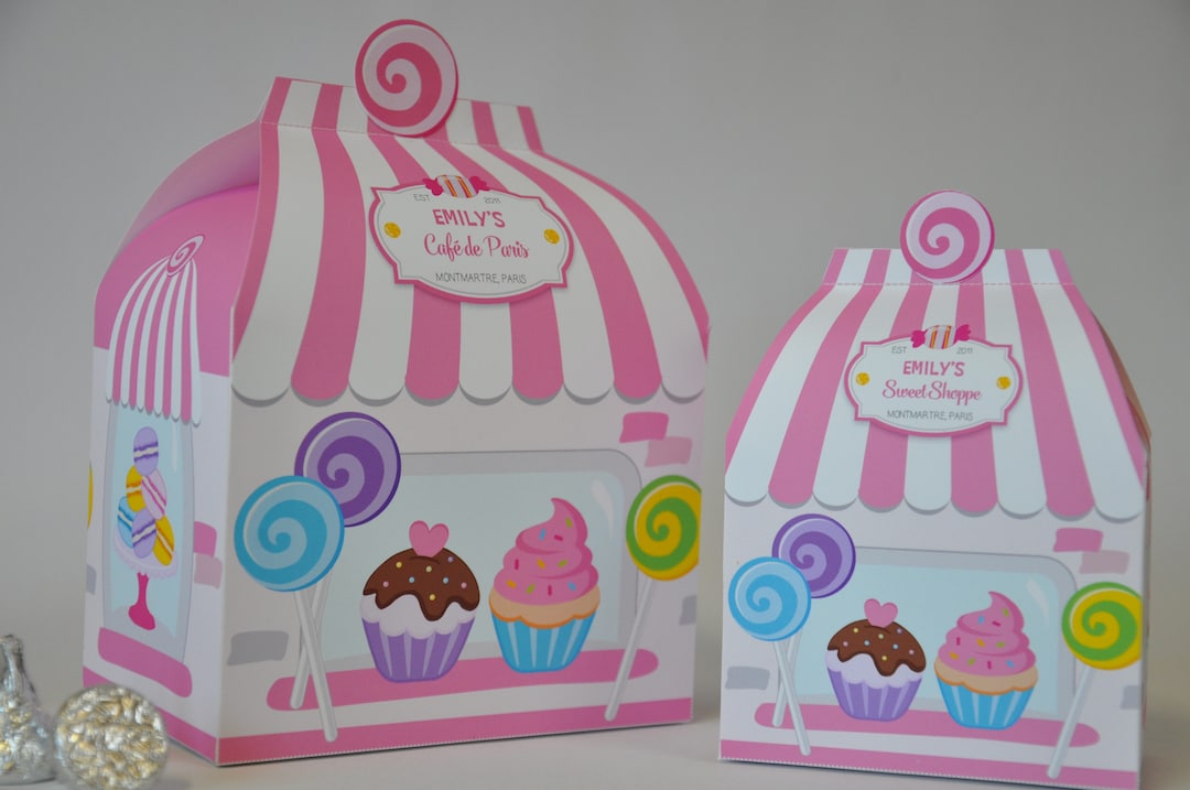 Bakery Birthday Printable Party Favors, Cupcake Favor Box Template ...
