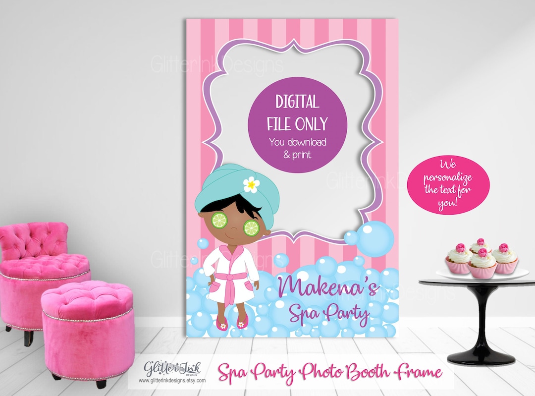 Spa Party Photo Booth Frame DIGITAL DOWNLOAD / African American Spa ...