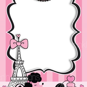 PRINTABLE 24x36" Paris Theme Party Photo Booth Frame / Paris Party Prop ...