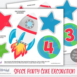 Outer Space Party Printable Cake Topper / Space Centerpiece / Space ...