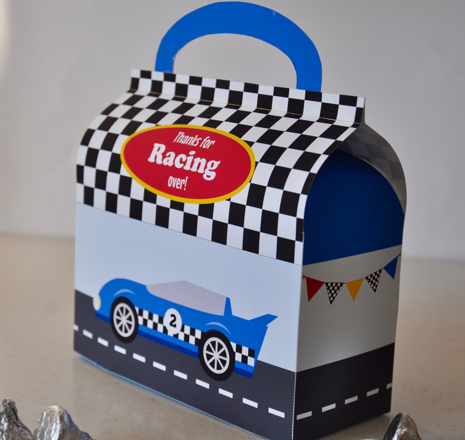 Racing Car Party Favor Box - Digital Printable TEXT EDITABLE Template ...