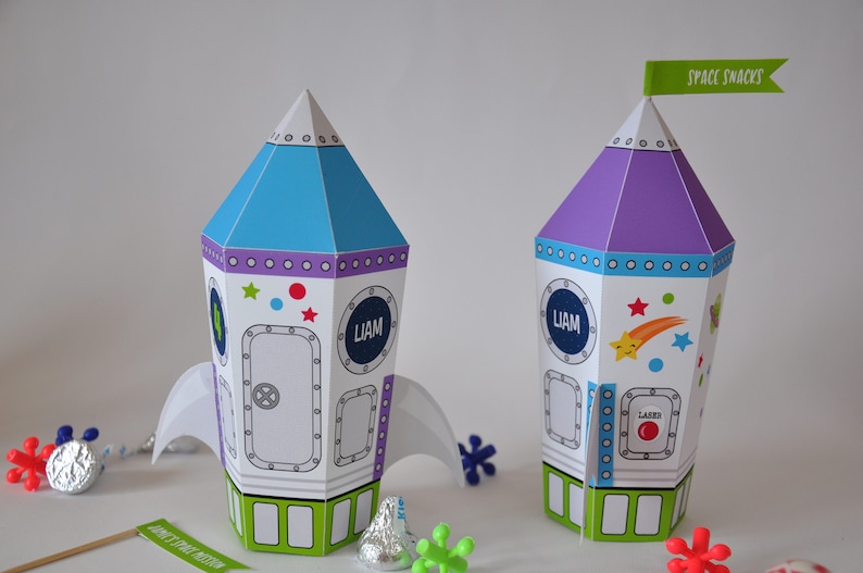 Outer Space Party Rocket Favor Boxes / Space Party Favors / Astronaut ...