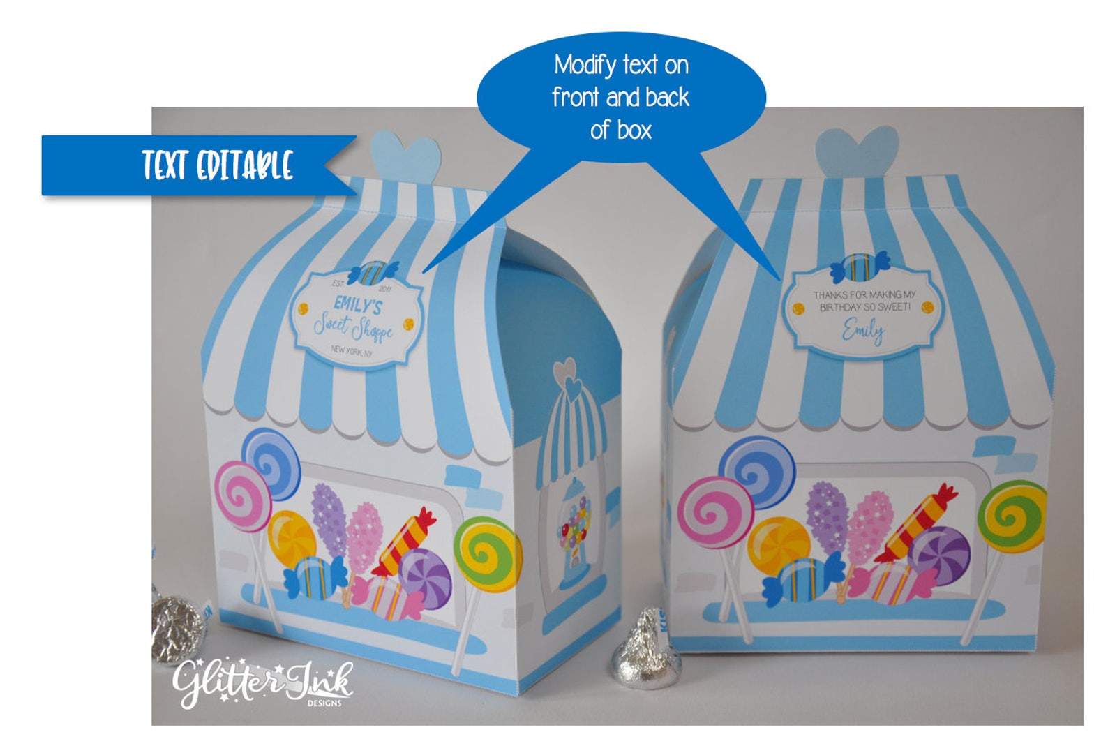 Candyland Party Printable Favor Box, Sweet Shoppe Lollipop Party Favors ...