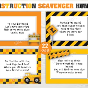 Construction Party Scavenger Hunt / Under Construction Treasure Hunt ...