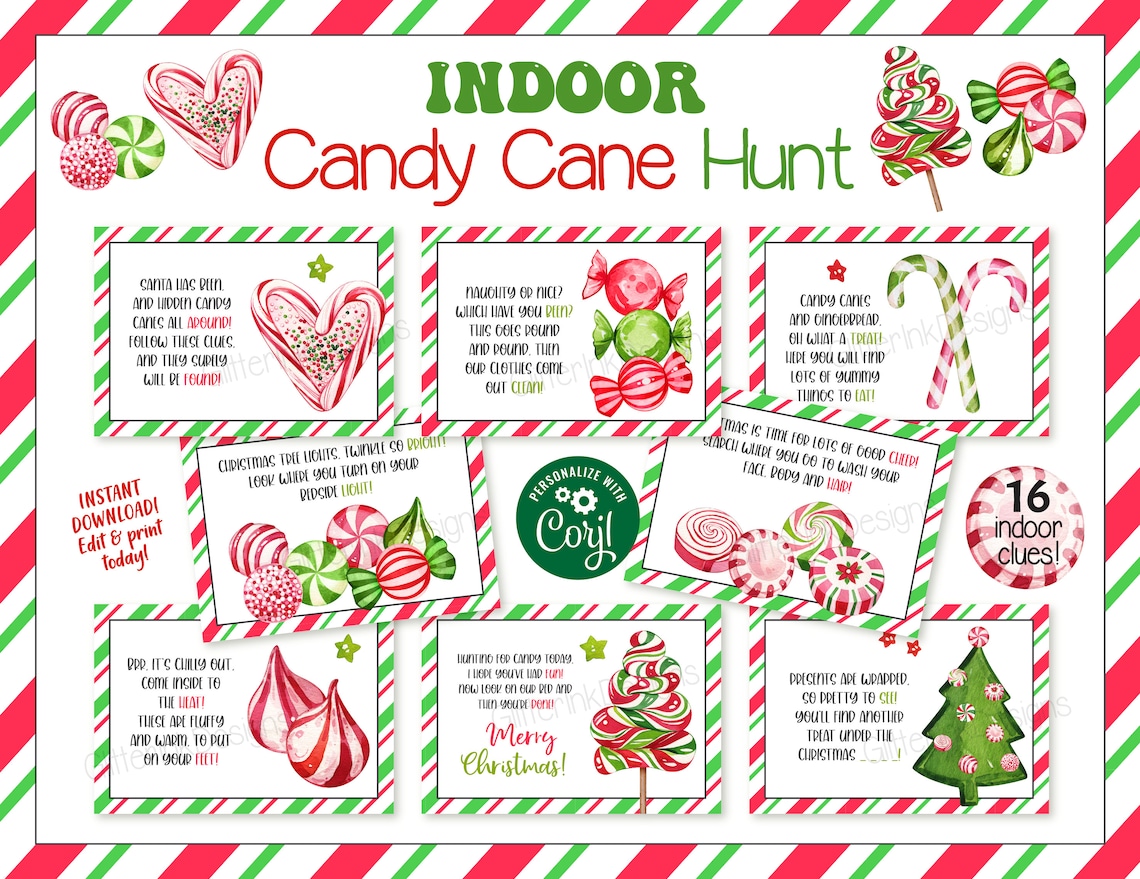 Indoor Candy Cane Hunt / Christmas Scavenger Hunt / Christmas - Etsy