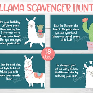 Fun Llama Birthday Scavenger Hunt, Kids Party Activities Indoor and ...