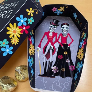 Day of the Dead Coffin Treat Box / Dia De Los Muertos Sugar Skull Party ...
