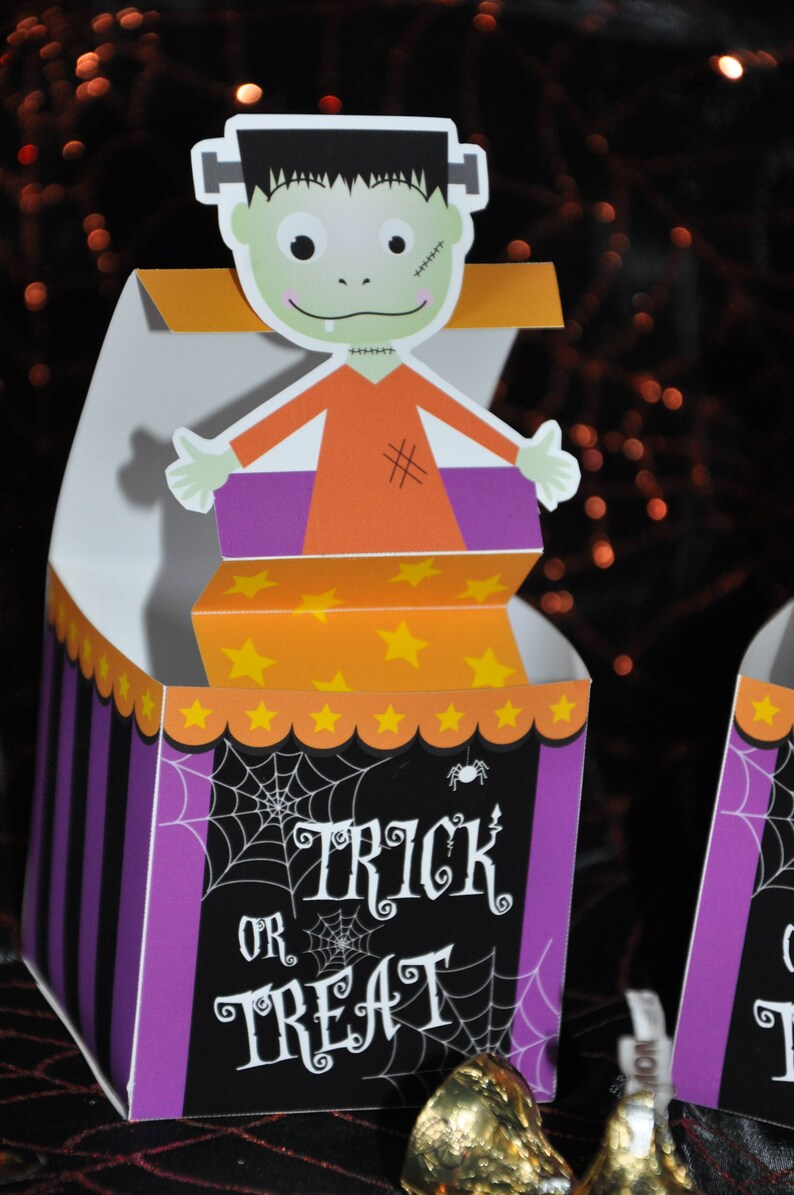 Halloween Treat Box / Halloween Decorations / Frankenstein Halloween ...
