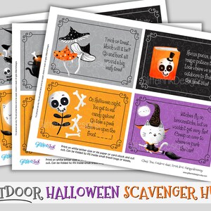 Outdoor Halloween Scavenger Hunt / Kids Halloween Treasure Hunt Clues ...