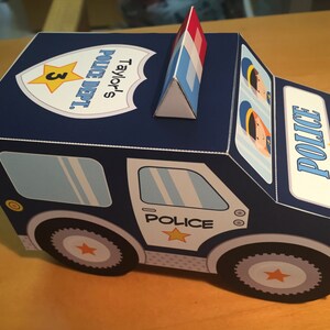 Police Car Favor Box Centerpiece Decoration, First Responder Printable ...