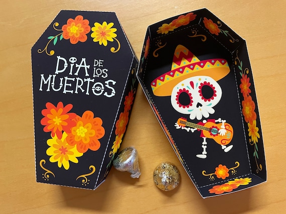 Day of the Dead coffin treat box / Dia de los Muertos sugar skull party ...