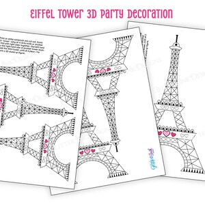 Paris Party Eiffel Tower Printable Party Decor, Ooh La La Theme Cake ...