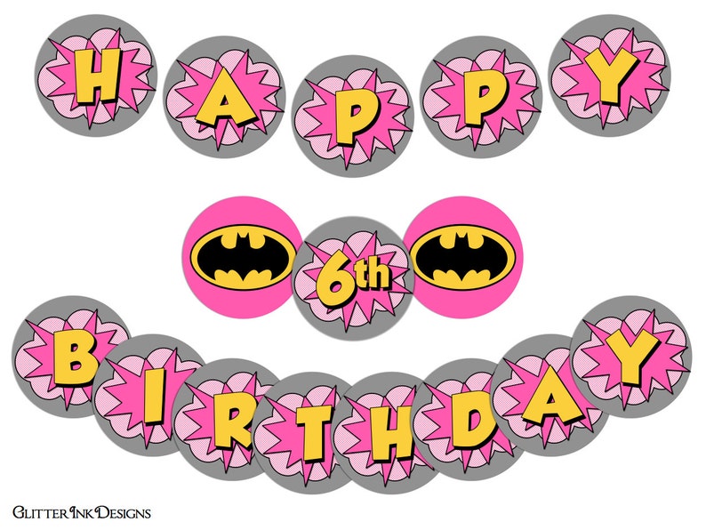 Pink Super Hero Party Printable Banner / Super Girl Circle - Etsy Canada