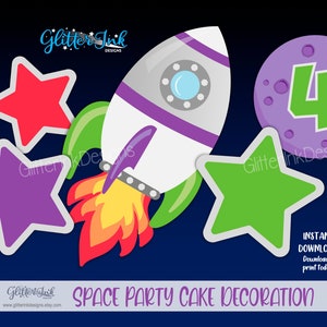 Outer Space Party Printable Cake Topper / Space Centerpiece / Space ...