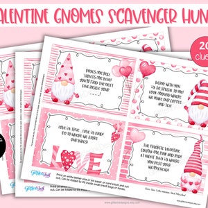 Valentine's Day Scavenger Hunt Clue Cards / Valentines Day Treasure ...