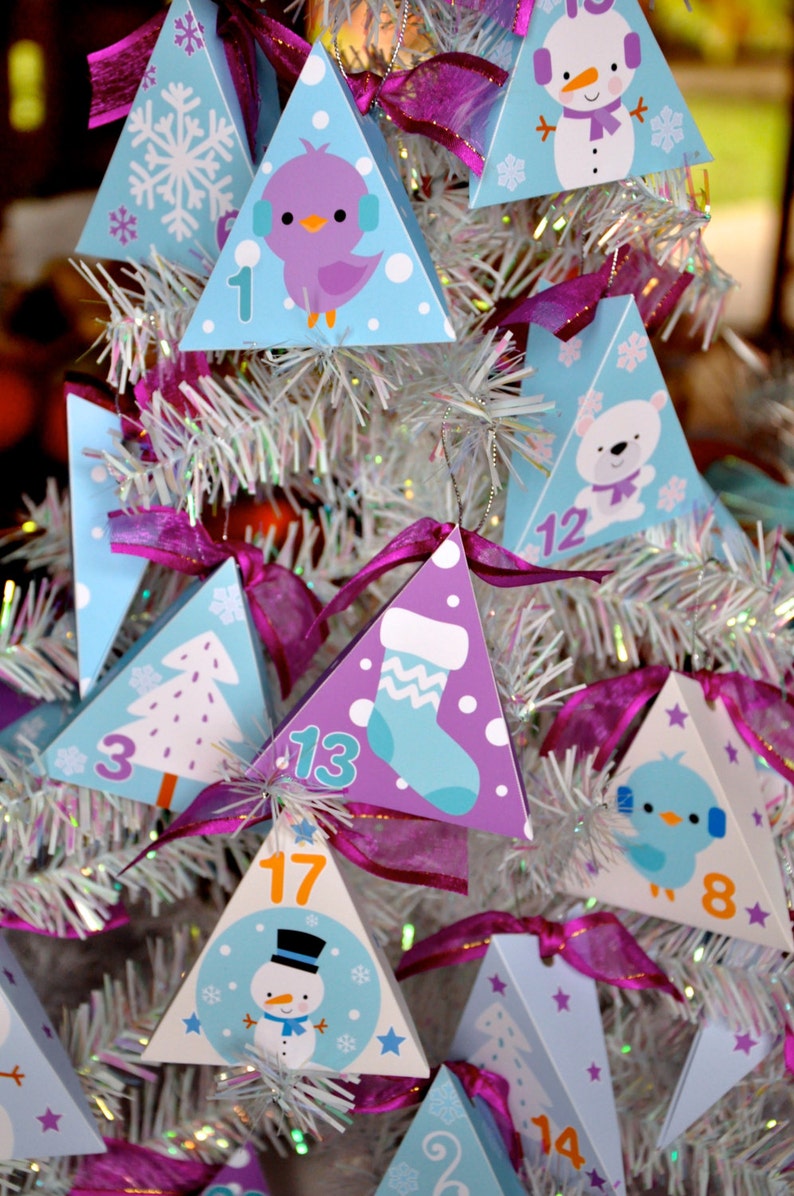 Christmas Advent Calendar Printable Boxes / DIY Christmas Tree - Etsy