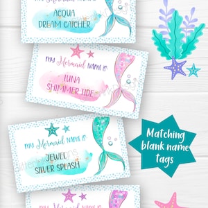 What's Your Mermaid Name Printable Party Game, Under the Sea Birthday ...