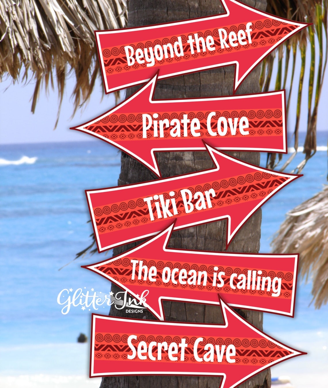 Moana Party Arrow Signs / Moana Printable Party Props / - Etsy