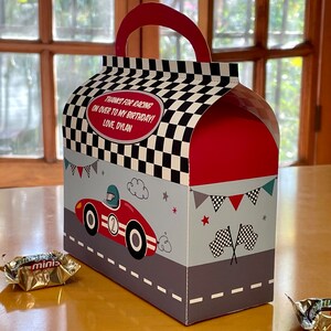 TWO FAST Race Car Printable Favor Boxes, Editable Racing Birthday Party ...