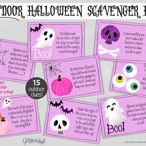 Outdoor Halloween Scavenger Hunt / Kids Halloween Treasure Hunt Clues ...