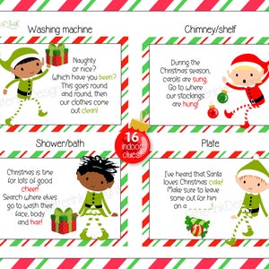 Christmas Elves Kids Treasure Hunt, Cheeky Elf Scavenger Hunt Clue ...