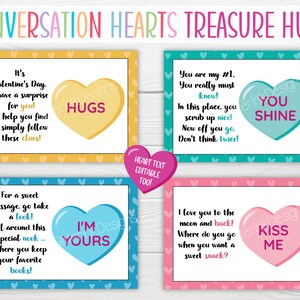 Valentine's Day Conversation Hearts Scavenger Hunt / Valentines Day ...