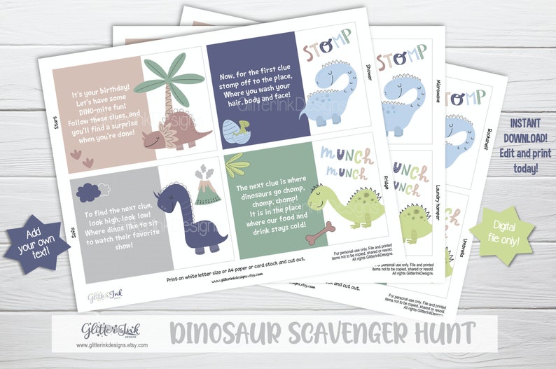 Dinosaur Scavenger Hunt Cards / Dinosaur Treasure Hunt Clue - Etsy Dinosaur Scavenger Hunt Cards / Dinosaur Treasure Hunt Clue - Etsy