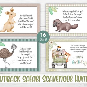 Jungle Safari Animal Scavenger Hunt Clue Cards / Australian Outback ...