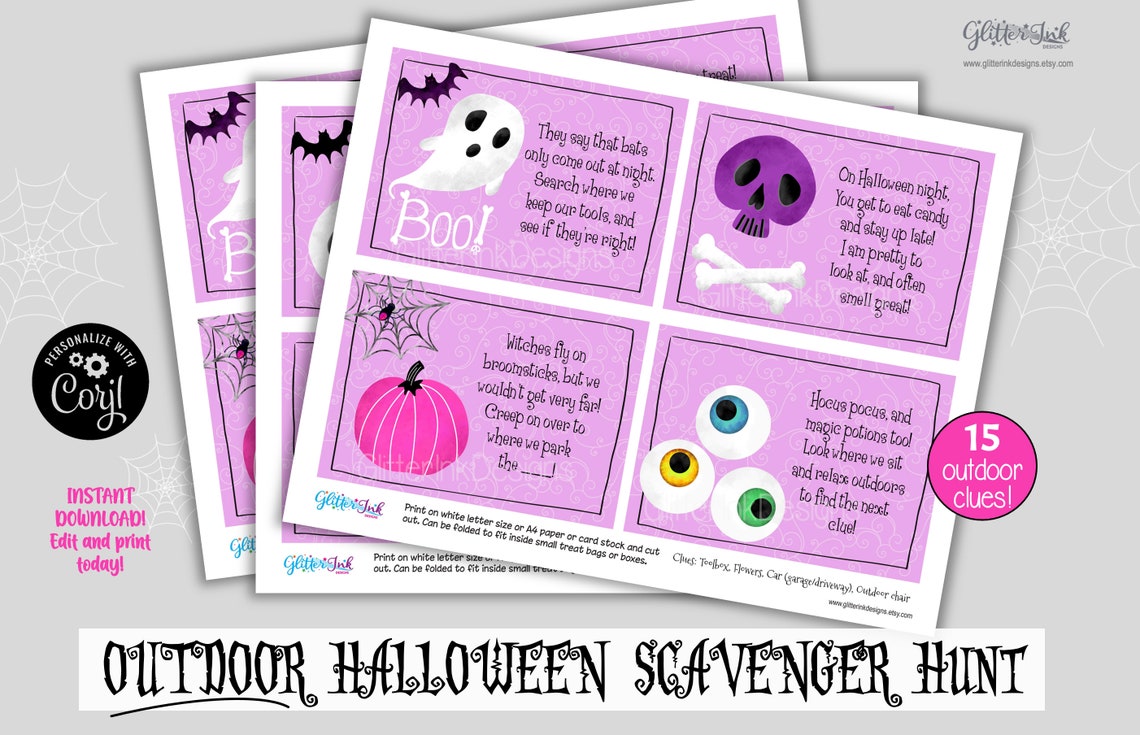Outdoor Halloween Scavenger Hunt / Kids Halloween Treasure - Etsy