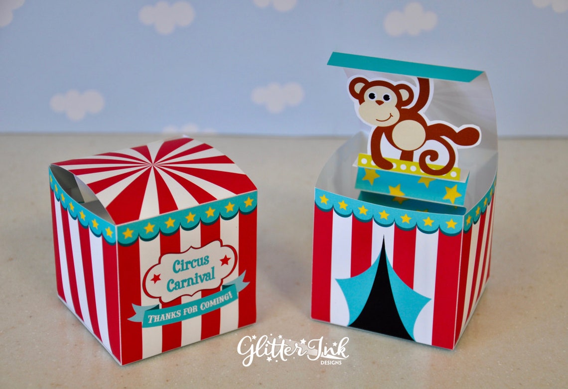 Circus Carnival Jack in the Box Pop up Favor Box Animal Zoo - Etsy